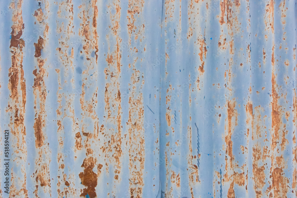 Old Rusty Peeling Paint Metal Corrugated Fence Steel Texture Background ...