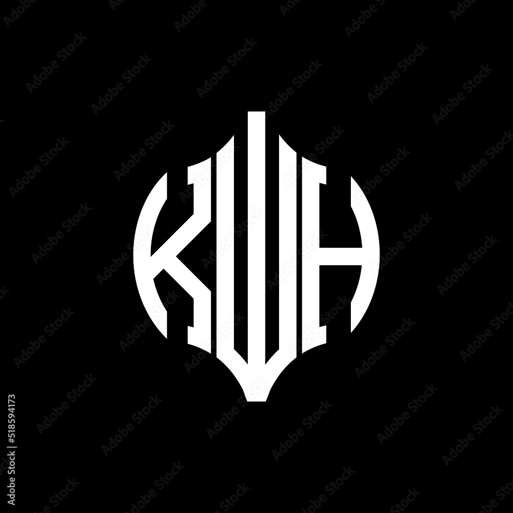 Vecteur Stock KWH letter logo. KWH best black background vector image ...