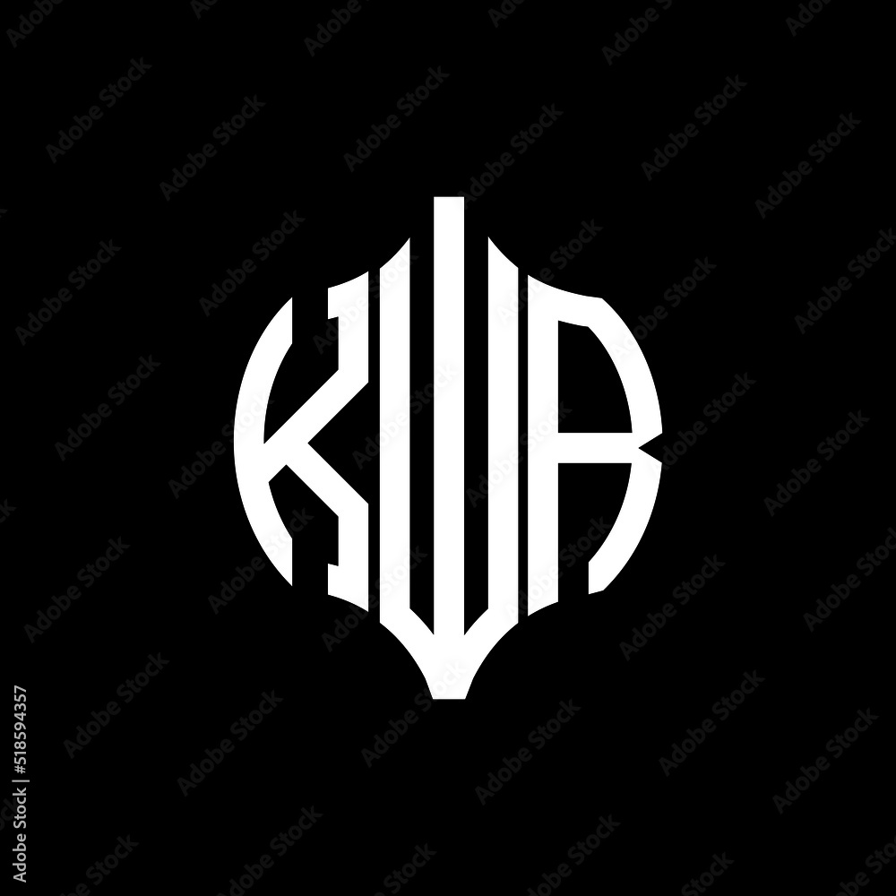 KWR letter logo. KWR best black background vector image. KWR Monogram ...