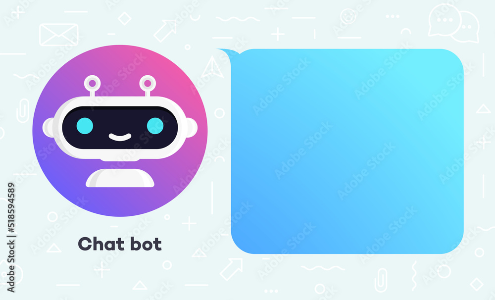 Chat bot banner concept illustration for virtual assistant, talk bubble ...
