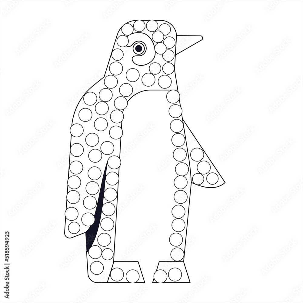 Dot maker activity For kids .Children activity coloring page ,penguins ...