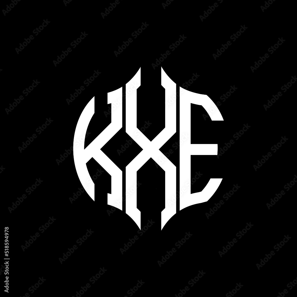 KXE letter logo. KXE best black background vector image. KXE Monogram ...