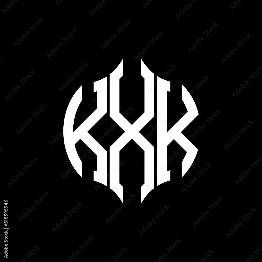 KXK letter logo. KXK best black background vector image. KXK Monogram ...