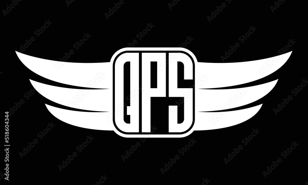 QPS three Letter Wings Flying Initial wing symbol minimalist creative ...
