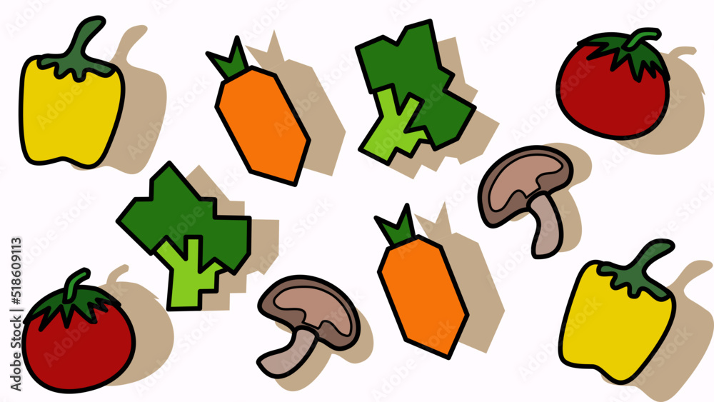 Cute colorful vegetables background Stock Vector | Adobe Stock