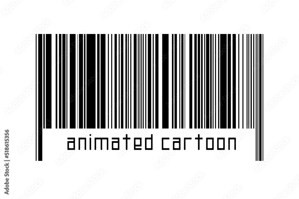 Digitalization concept. Barcode of black horizontal lines with ...