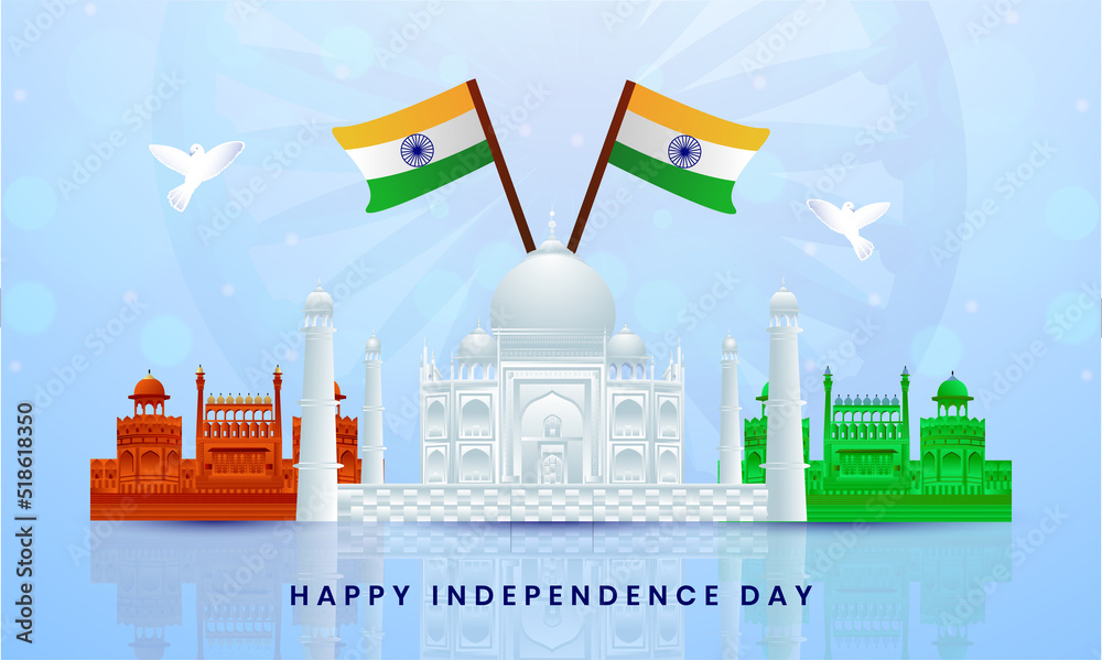 Celebration of india independence day with famous indian monuments ...