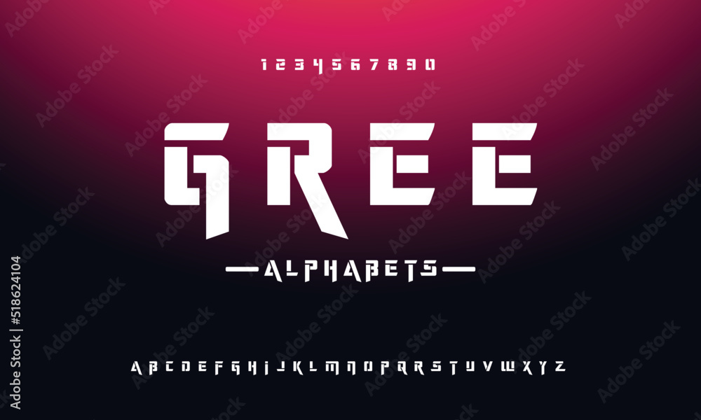 GREE Luxury Minimal Modern Tech Alphabet Letter Fonts. Typography ...