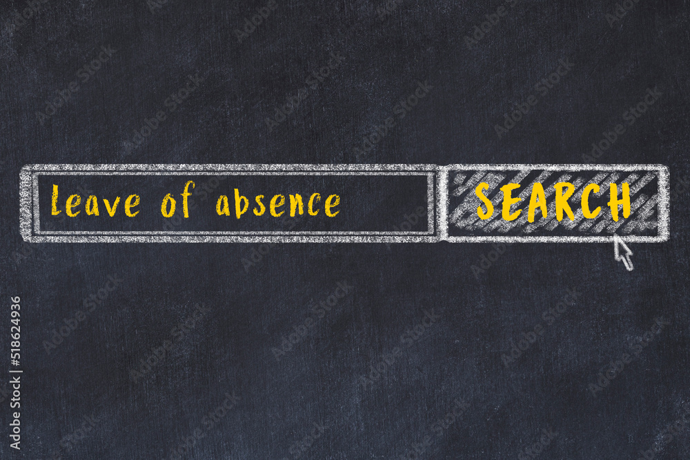 Chalk sketch of browser window with search form and inscription leave ...