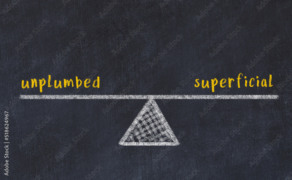 Concept of balance between unplumbed and superficial. Chalk scales and ...