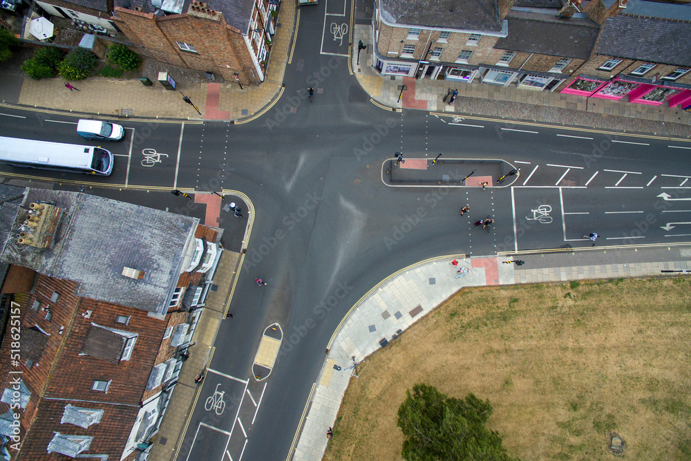 aerial view of Monk Bar is the North-East entrance to York's walls ...