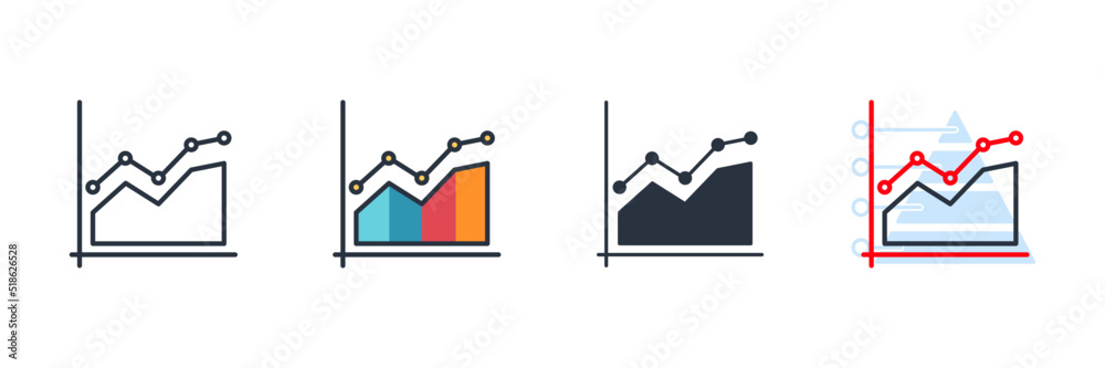 graph icon logo vector illustration. diagram symbol template for ...