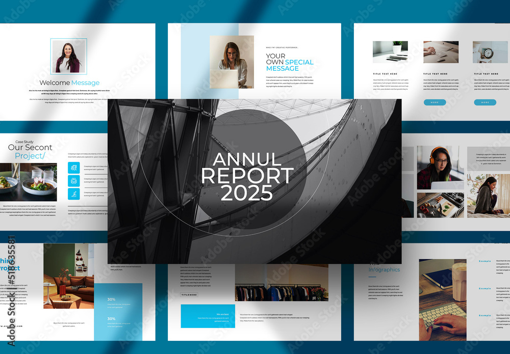 Annual Report Layout Stock Template Adobe Stock