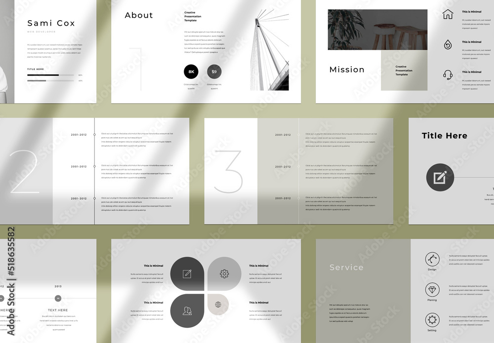 Clean Portfolio Presentation Layout Stock Template | Adobe Stock