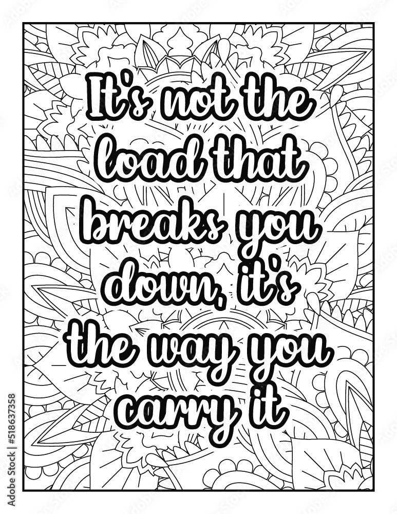 Motivational Quotes coloring page. Positive inspirational and ...