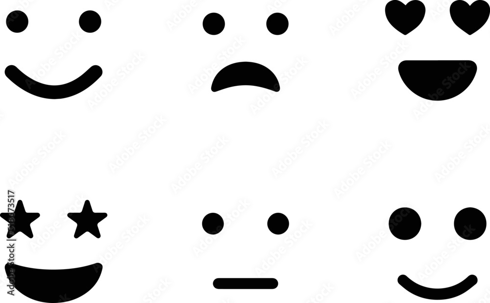Vetor do Stock: Emojis face icon set. Modern Emoticons Set. Different ...
