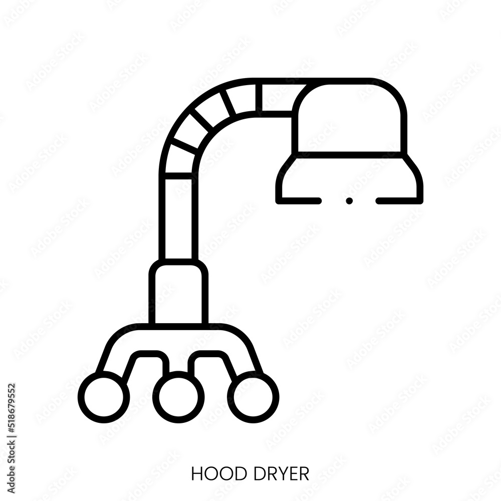 hood dryer icon. Linear style sign isolated on white background. Vector ...