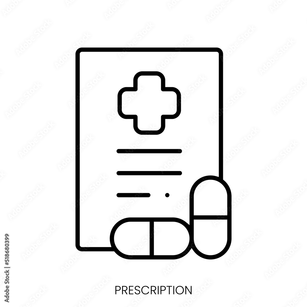 prescription icon. Linear style sign isolated on white background ...