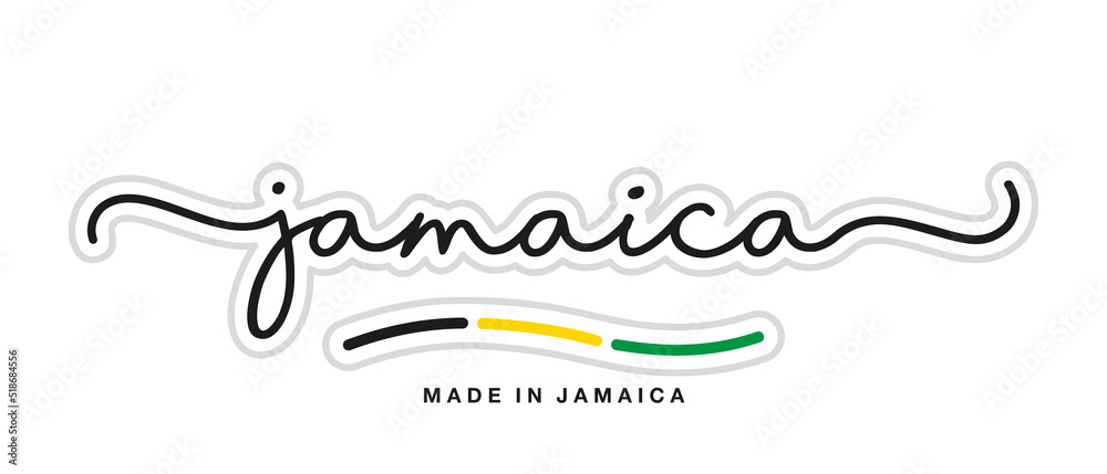 Made in Jamaica, new modern handwritten typography calligraphic logo ...