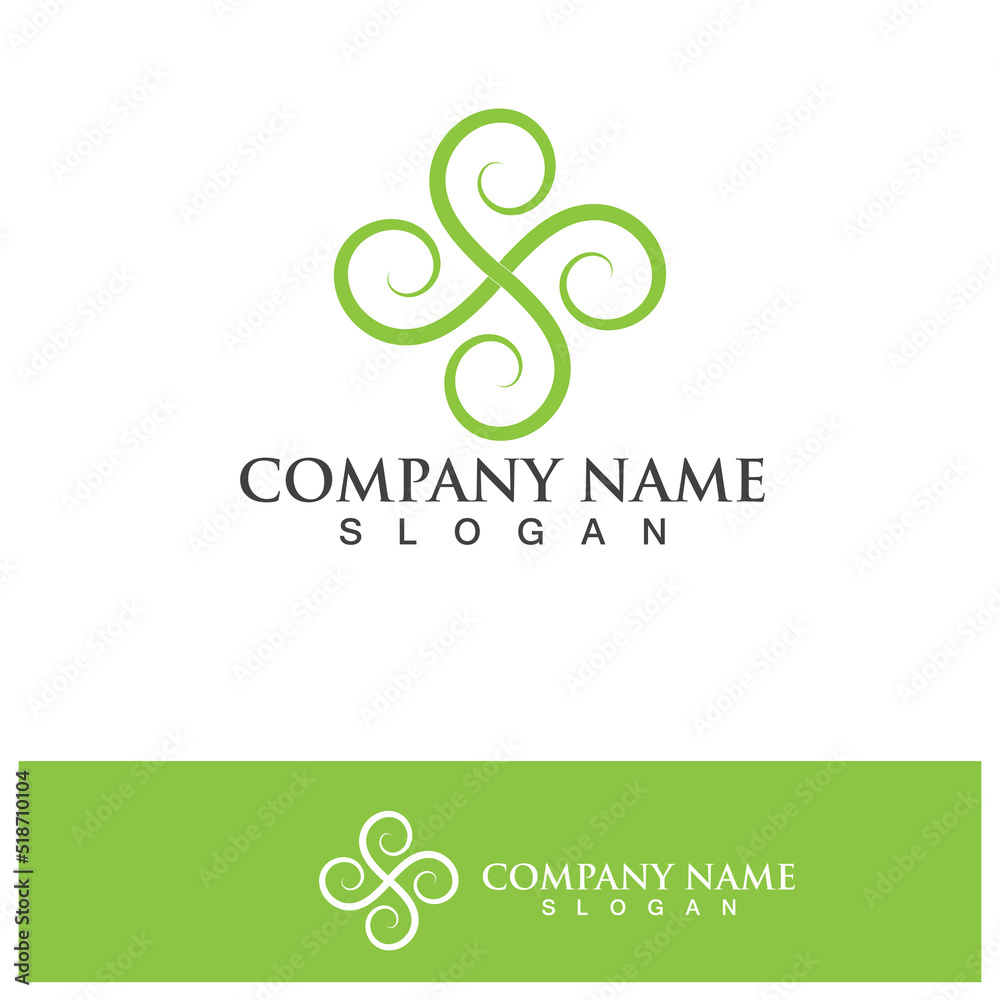 Flower logo. The circular logo. Logo of the flower. Stylized flower ...