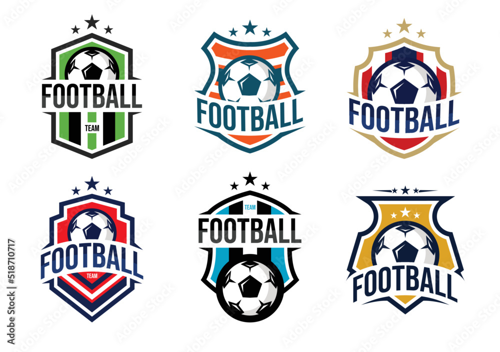 Set of soccer Logo or football club sign Badge. Football logo with ...