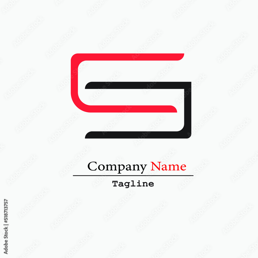 Red and Black Letter S logo . White Background Simple line victor logo ...