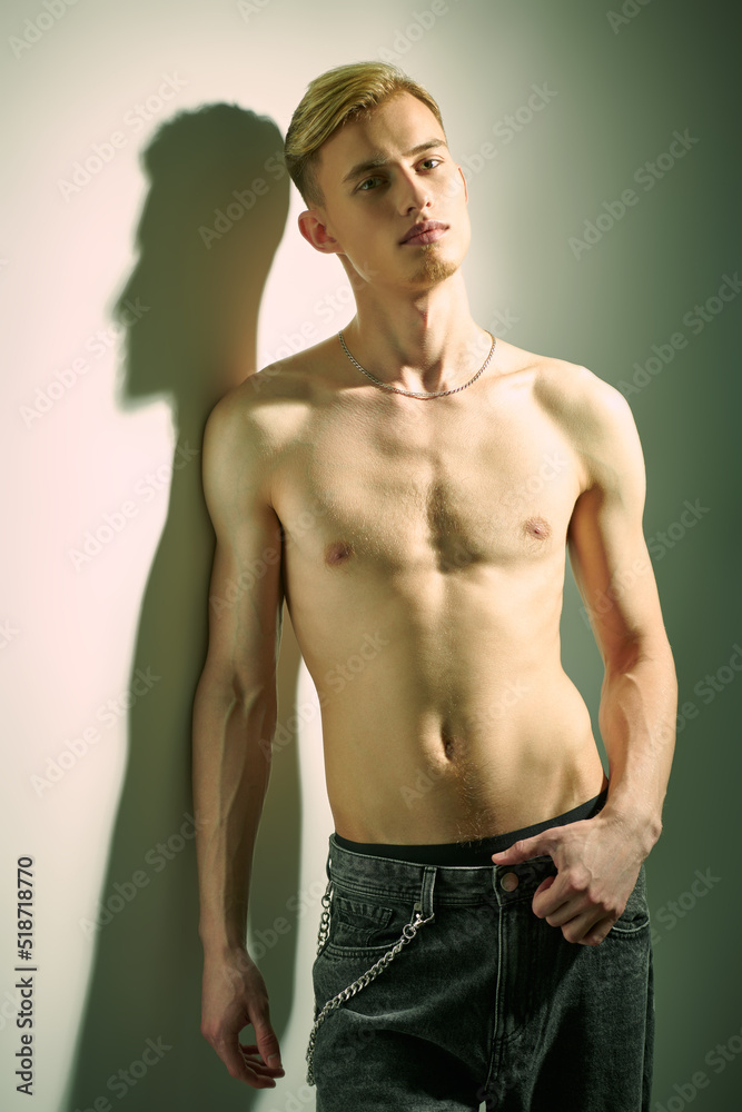 attractive shirtless guy Stock Photo | Adobe Stock