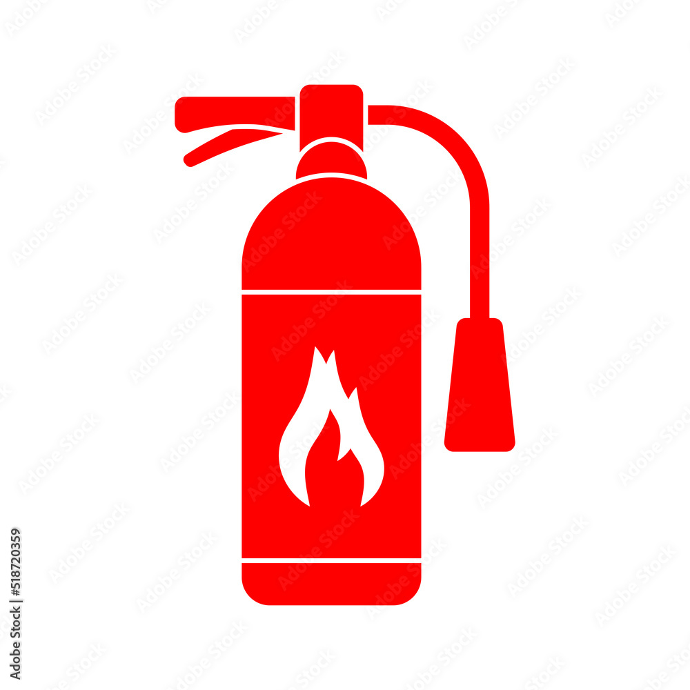 Fire extinguisher vector icon on white background Stock Vector | Adobe ...