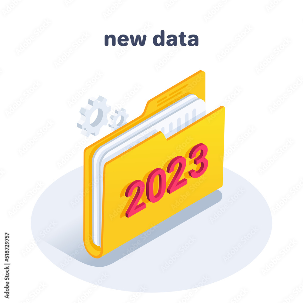 isometric vector illustration isolated on white background, folder icon ...