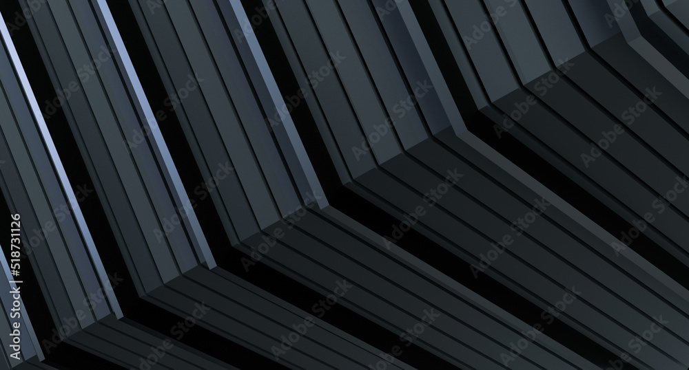 Black architectural corner design. Gloomy metallic design square corner ...