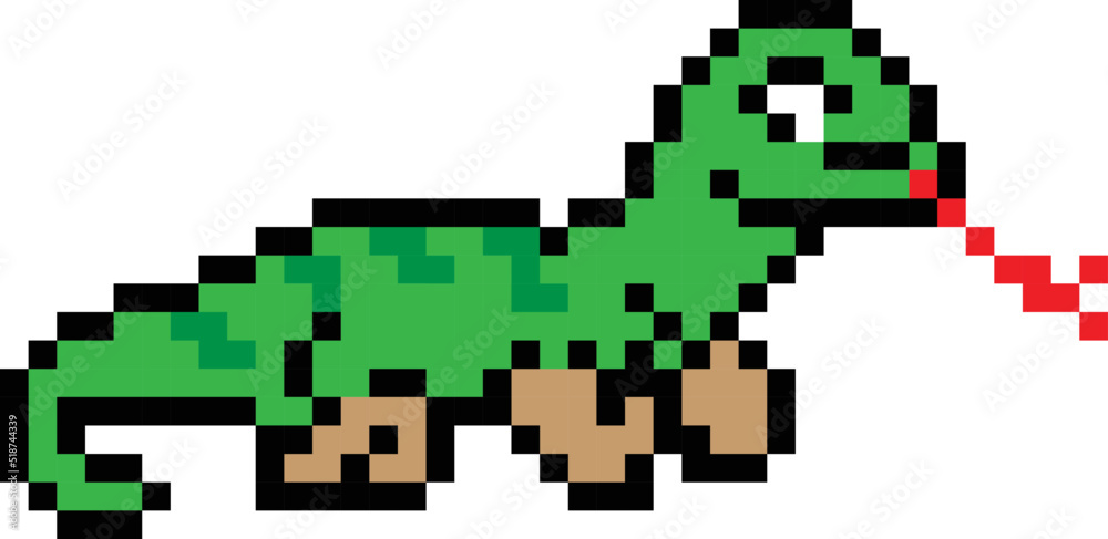 Dragon pixel art vector illustration. Stock Vector | Adobe Stock