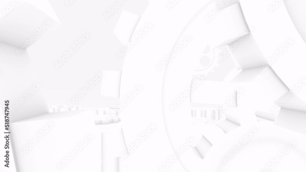 Simple clean white gear rotate with white background. Animation ...