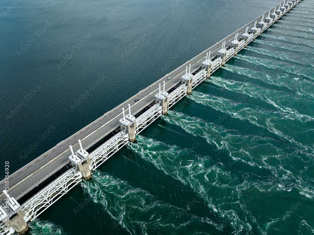 Storm Surge Barrier Bridge to Protect the Netherlands Mainland from ...