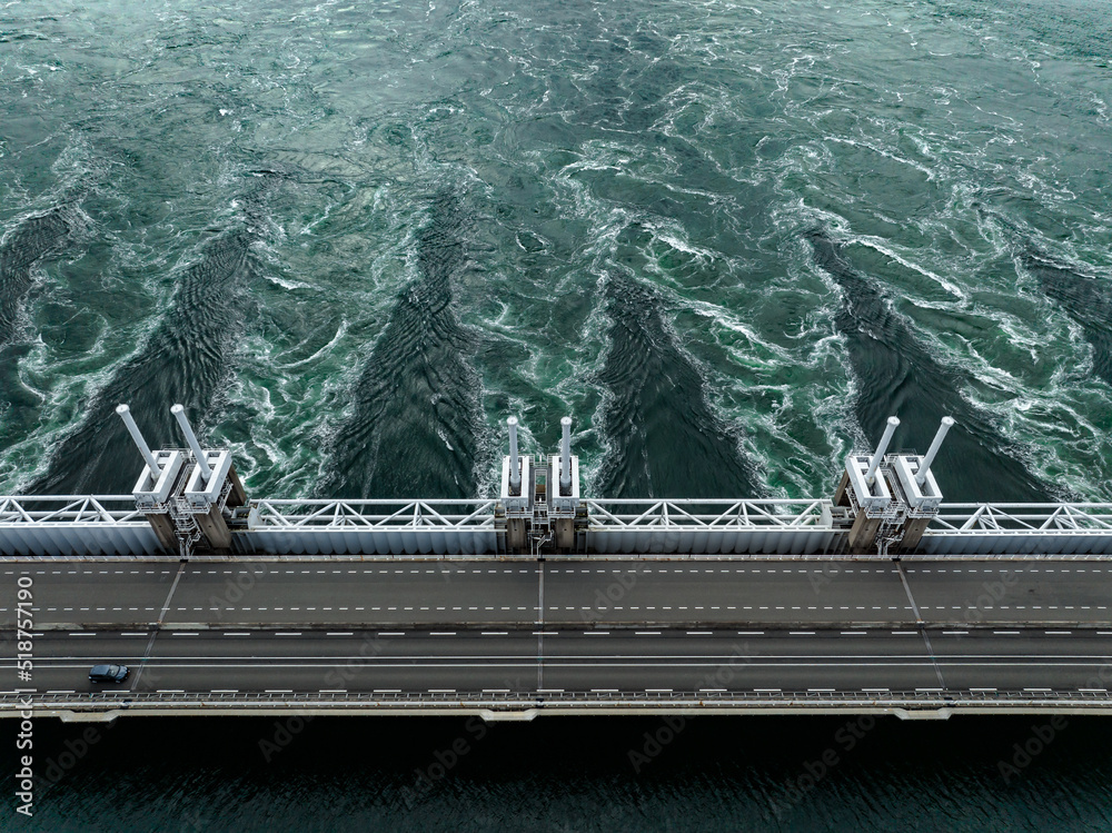 Storm Surge Barrier Bridge to Protect the Netherlands Mainland from ...
