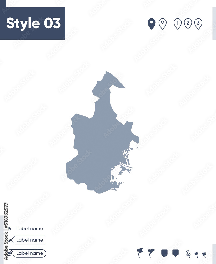 Tianjin, China - map isolated on white background. Outline map. Vector ...