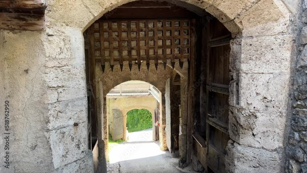 entrance gate at medieval castle Stock Video | Adobe Stock