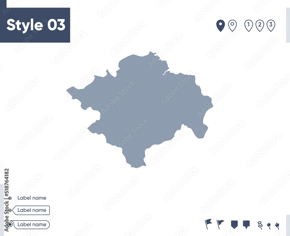 South Sumatra, Indonesia - map isolated on white background. Outline ...