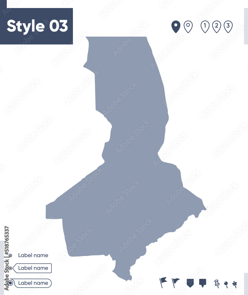 Turkistan, Kazakhstan - map isolated on white background. Outline map ...