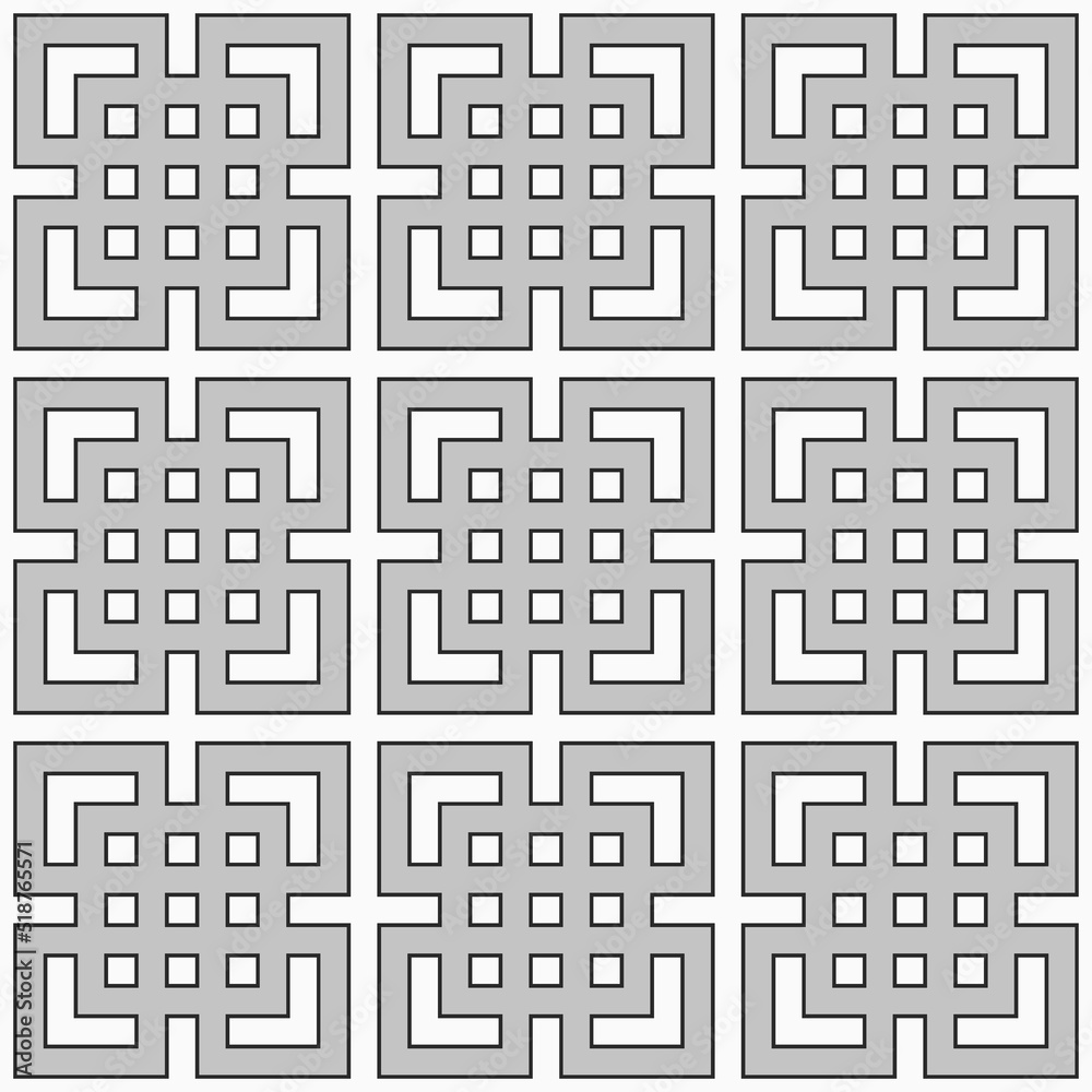 Seamless Chinese window tracery surface pattern design. Repeated white ...