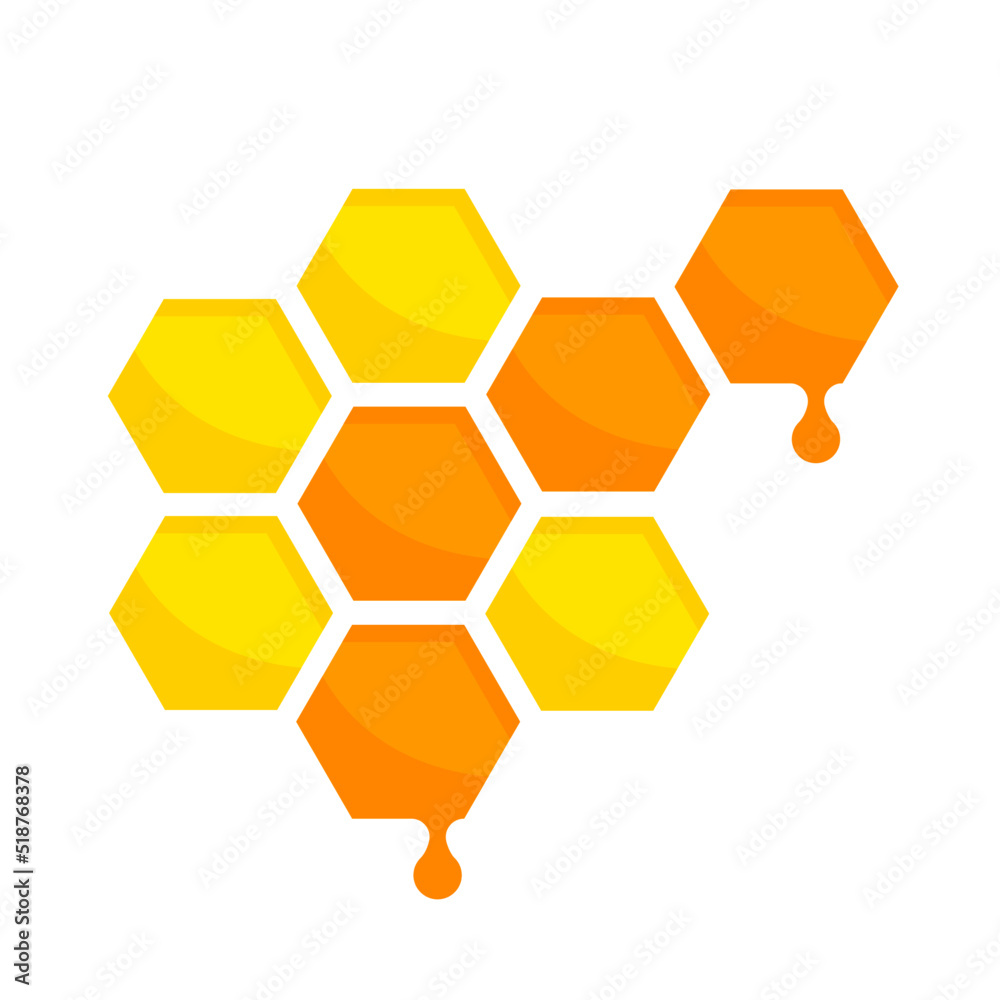 Honeycomb Logo Icon vector illustration flat Clipart Stock Vector | Adobe Stock