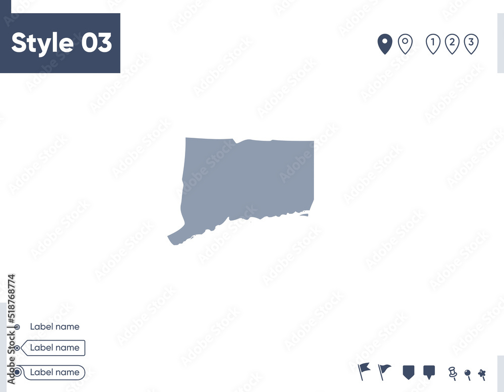 connecticut blank map