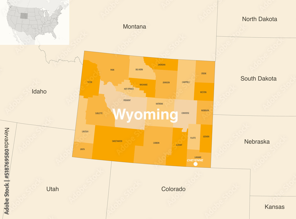 Wyoming's congressional districts (2013-2023) vector map with ...