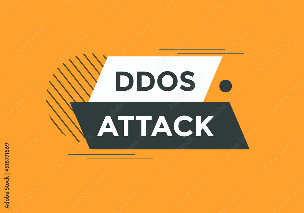 ddos attack text symbol. ddos attack text web template Vector ...