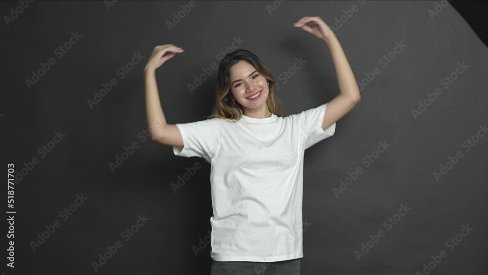 Vidéo Stock Footage of a woman giving love body language with black ...