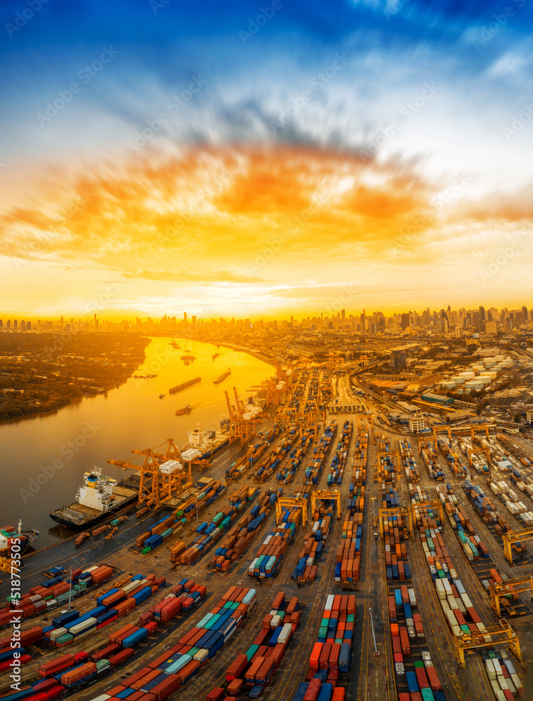 Portrait Shipyard Cargo Container Canal Port Freight forwarding ...