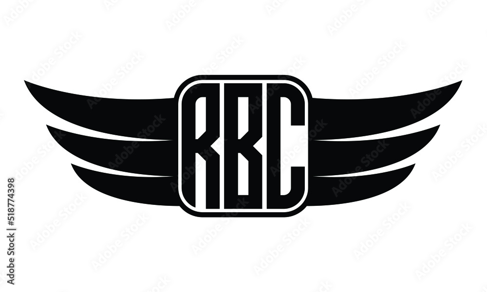 RBC three Letter Wings Flying Initial wing symbol minimalist creative ...