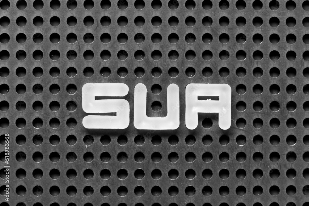 White alphabet letter in word SUA (Abbreviation of Single use account ...