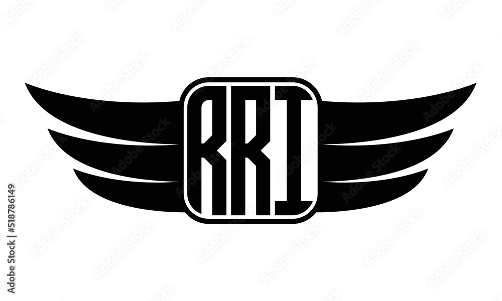 RRI three Letter Wings Flying Initial wing symbol minimalist creative ...