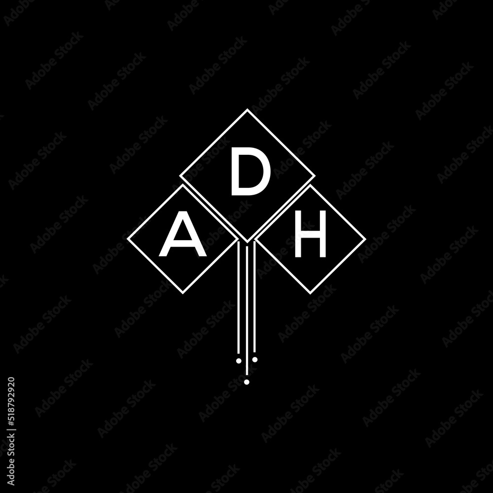 adh letter logo design with white background in illustrator, adh vector ...