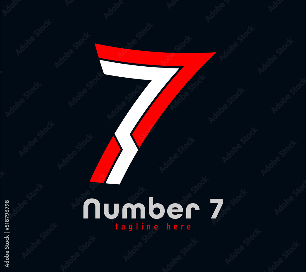 Number 7 logo design. Linear unique special letter series. Creative ...